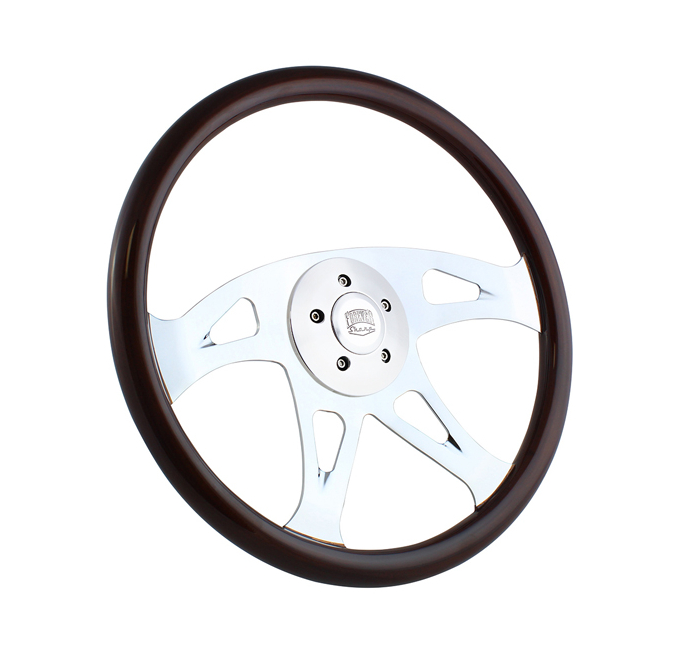 Upgrade Your Semi Truck with 18" Talon Dark Wood Steering Wheel