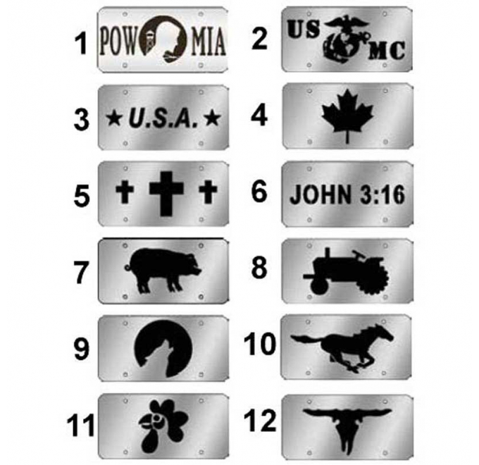Buy Shop Universal Vanity Plates - Numerous Styles Available