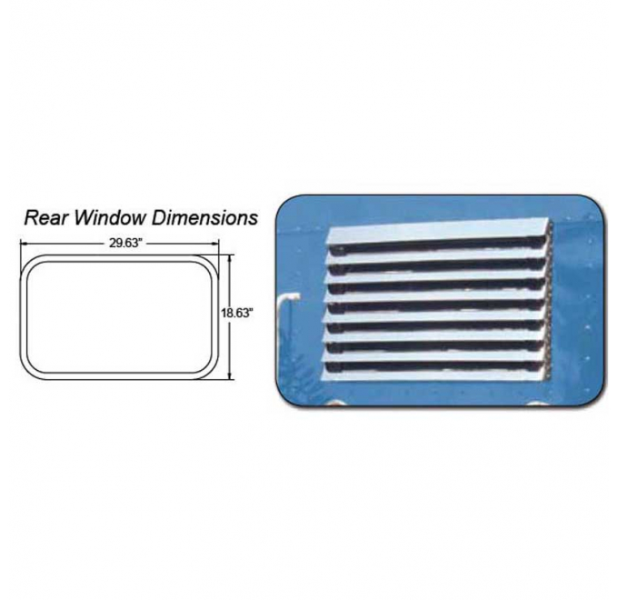 Kenworth K100 Louver Style Sleeper Rear Window Shade Kit