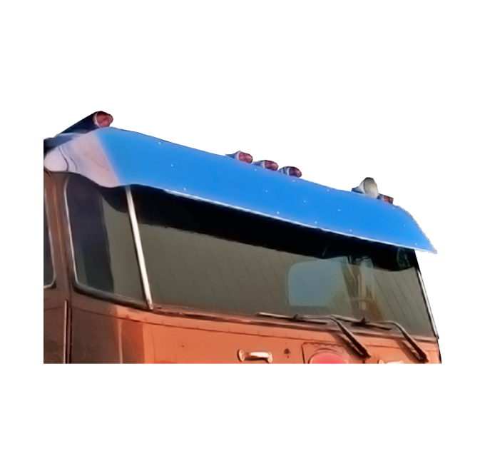 Buy Stainless Peterbilt 362 Cabover Visors - 3 Custom Options