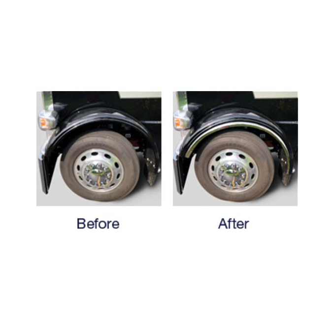 RealWheels Stainless Steel Fenderettes for Peterbilt 589 | Long/Short ...