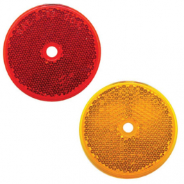 3 3/16 Inch Round Reflectors: Semi Truck Blue Dot Lens