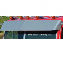 Peterbilt 88-05 Flat Top Drop Visor for Semi Trucks