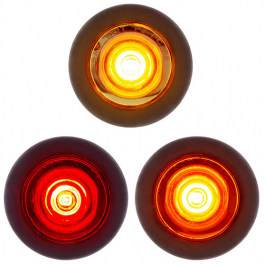 3/4 Inch LED Mini Clearance Light with Grommet - Big Rig Chrome