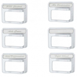 2014+ Peterbilt Chrome Rocker Switch Covers | Big Rig Chrome Shop