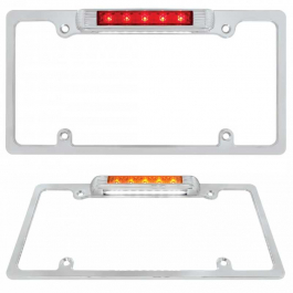 Buy Chrome License Plate Frame with LED Brake & Plate Lights