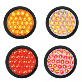 Buy 4" Round Pearl LED Strobe Light with Black Grommet - Big Rig