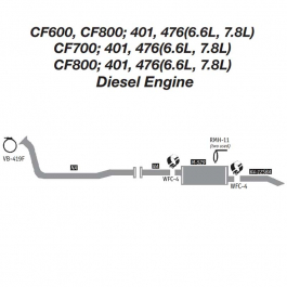 Ford 401-476 Diesel Engine Exhaust Layout | Big Rig Chrome Shop