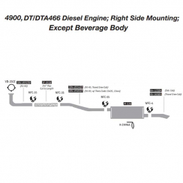 International 4900 DT/DTA360 Exhaust Layout | Big Rig Chrome Shop