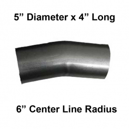 Buy 5" x 4" 15° Elbow Pipe - Short Radius | Big Rig Chrome Shop
