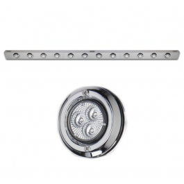 Buy 87.5" Stainless Front Bumper with LED Lights & Chrome Bezels