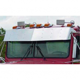 Kenworth Flat Windshield 12" Louvered Drop Visor - Big Rig Chrome