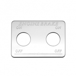 Stainless Engine Brake On/Off Switch Plate - Big Rig Chrome Shop