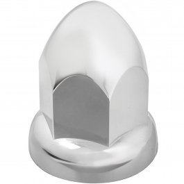 Chrome Plastic Bullet Push-On Nut Cover with Flange - Shop Now