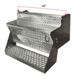 Kenworth W900B 45" Single Step Battery Box - Big Rig Chrome Shop