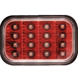 Buy Rectangular 16 LED Red Stop/Turn Tail Light - Clear Lens