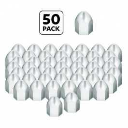 50 Pack United Pacific Chrome Bullet Nut Cover 1x1-5/8 | Push-On Hex ...