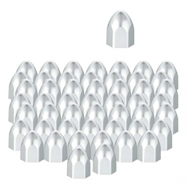United Pacific Chrome Bullet Nut Covers 1/2 x 15/16 - 50 Pack