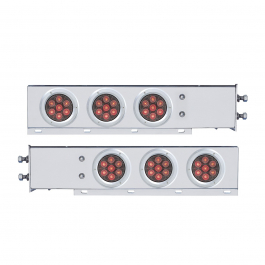 Semi Truck Rear Light Bar: 6 Red LED, Stainless Steel Design