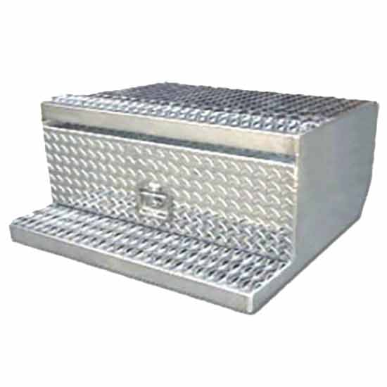 CSM Aluminum Narrow Toolbox for Peterbilt - 24x31x15 with OEM Style Step