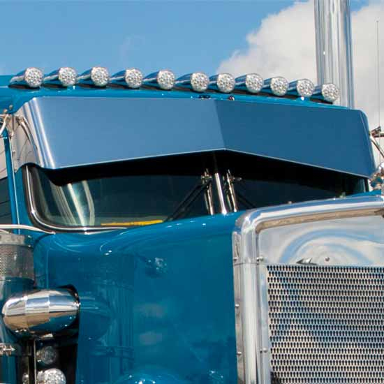 13-9 Stainless Steel Reverse Bowtie Drop Visor for Kenworth Aerocab ...