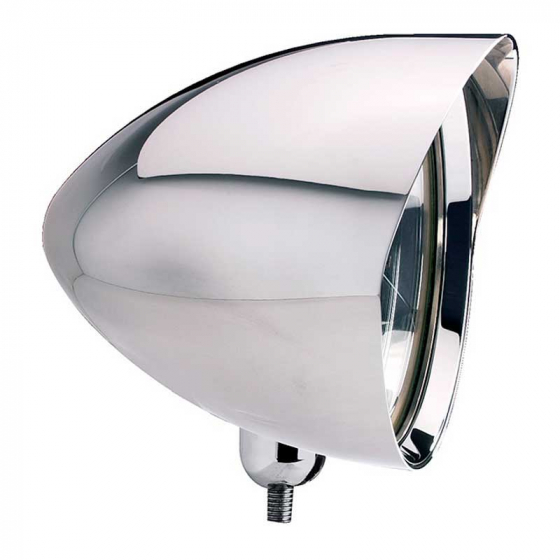 7-Inch Bullet Headlight Housing with Visor - Big Rig Chrome Shop