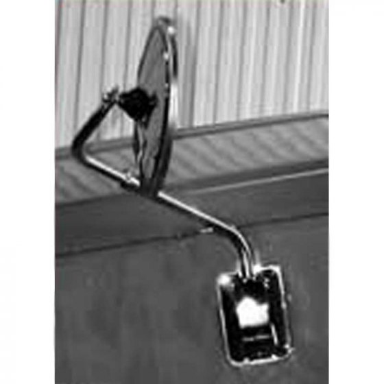 Stainless Curved Arm Safety Mirror Mount for Semi Trucks