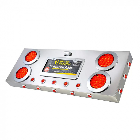 Stainless Rear Center Light Panel with LEDs & Underglow - Big Rig