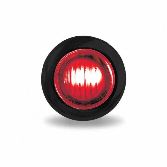 3/4 Inch Clear Red LED Marker Light with 3 Diodes - Grommet Only