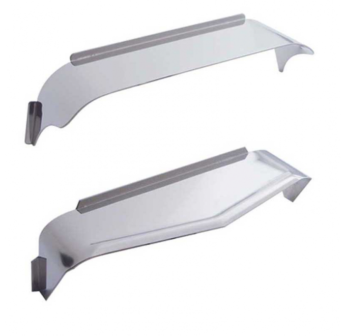 Stainless Steel 8x6 Rectangular Headlight Visor - Big Rig Chrome
