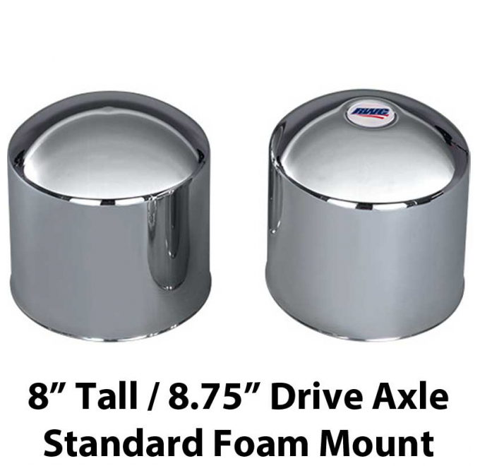 "8" Stainless Rear High Hats for Semi Truck Axle Covers"