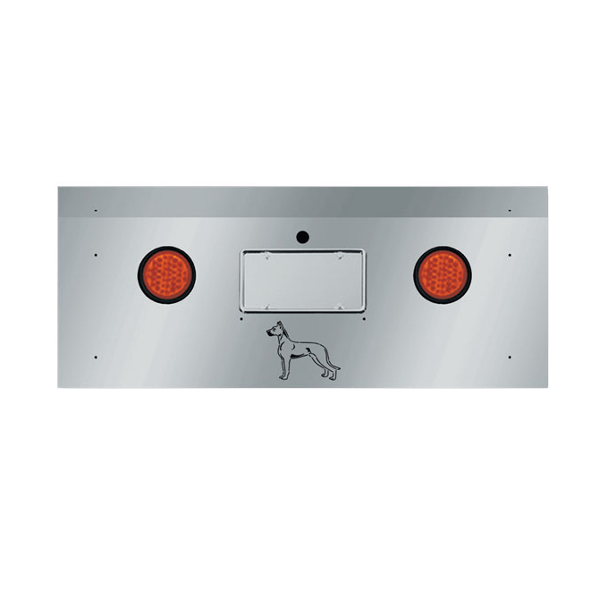 Great Dane Flatbed Rear Frame Filler Panel with Dog Logo & Lights