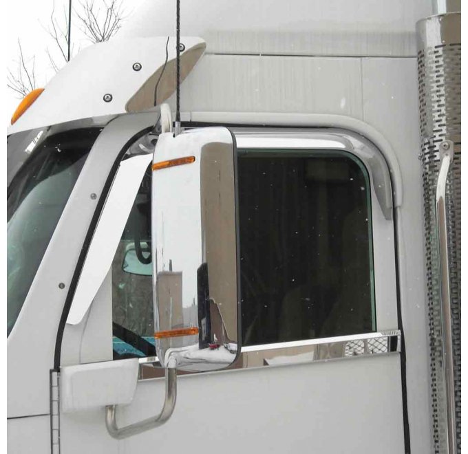 Trux Freightliner Coronado Door Window Shades - Big Rig Chrome