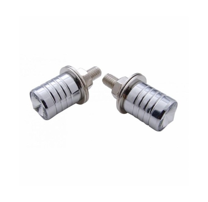 Buy Chrome License Plate Fasteners with Clear Diamond - Shop Now
