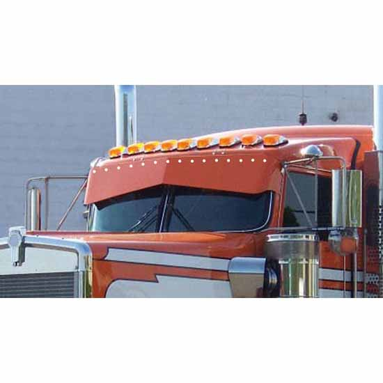 Twelve Gauge 13-8 Stainless Steel Reverse Bowtie Visor for Kenworth Aerocab