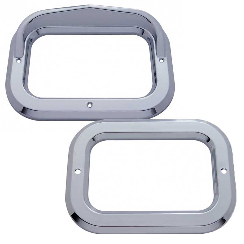 Buy 3x5 Chrome Rectangular Bezel with Visor - Big Rig Chrome Shop