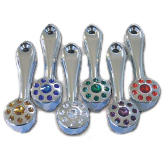 Square Window Crank with 9 Jewel Inserts - Big Rig Chrome Shop