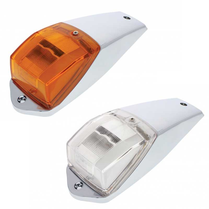 Semi Truck Amber LED Cab Light - Chrome Housing & GLO Design