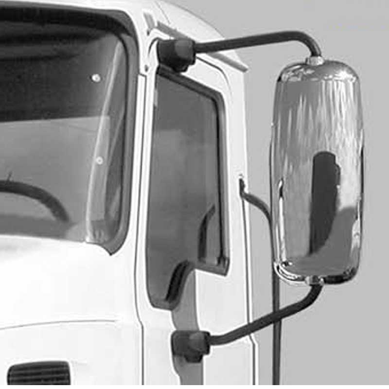 Aerodynamic Semi Truck Mirror Head: Single Vision, Motorized
