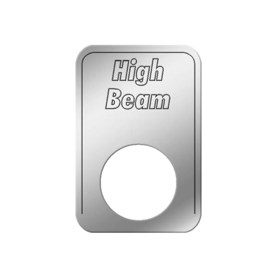 Kenworth High Beam Indicator Light Switch Plate - Big Rig Chrome