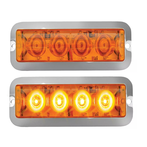 Buy Medium Rectangular 4 LED 6 Pulse Strobe Light Online