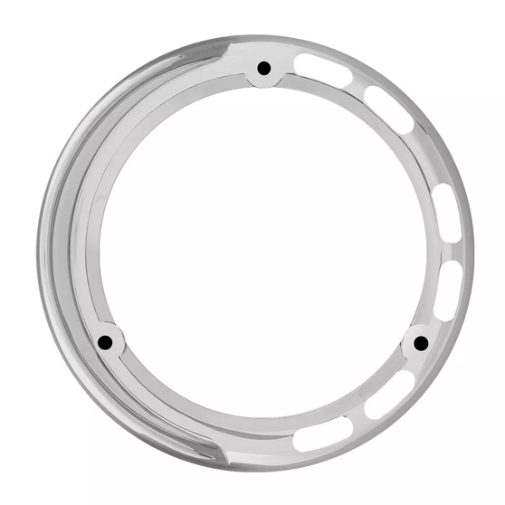 "Chrome Bezel with Visor for 4" LED Lights - Easy Install"