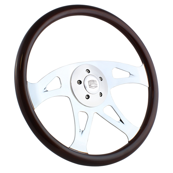 Upgrade Your Semi Truck with 18" Talon Dark Wood Steering Wheel