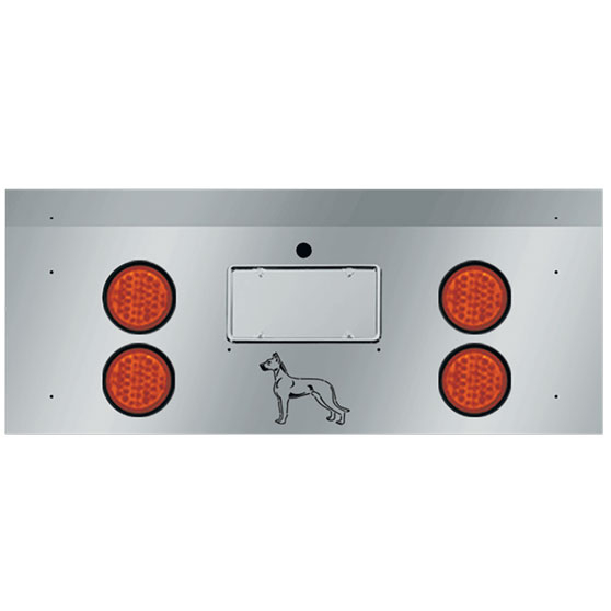 Great Dane Flatbed Rear Panel with Logo & 4 Red Lights