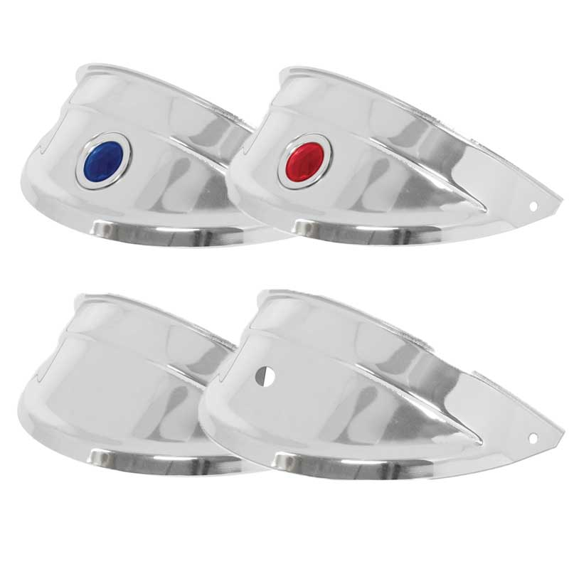 Chrome Headlight Visors W Color Dot