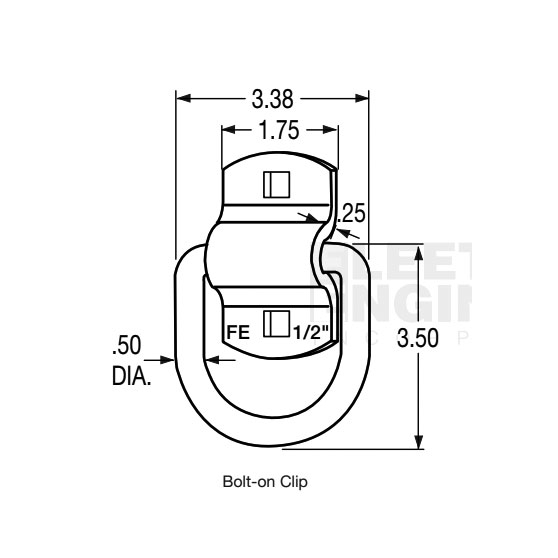 Buy 1/2 Inch Bolt-On Clip | Big Rig Chrome Shop