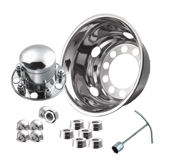 Buy 22.5x7.5 10-Lug Rear Wheel Stainless Steel Simulator Set