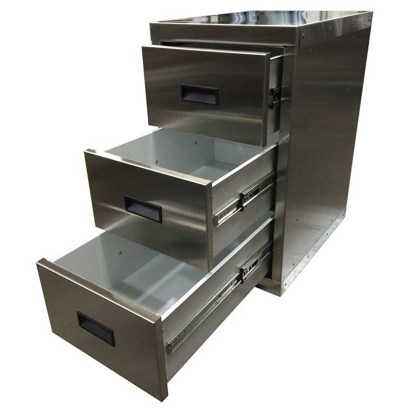 Buy 24x14 Inch 3-Drawer Storage Solution - Big Rig Chrome Shop