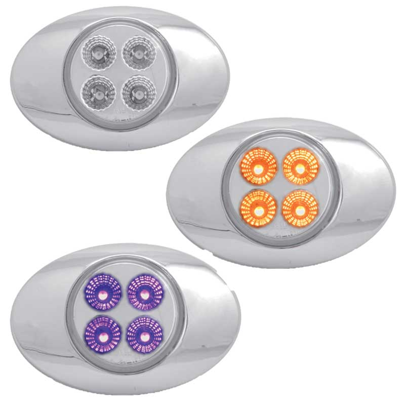 3 Inch Dual Amber/Green LED Marker Light for Semi Trucks