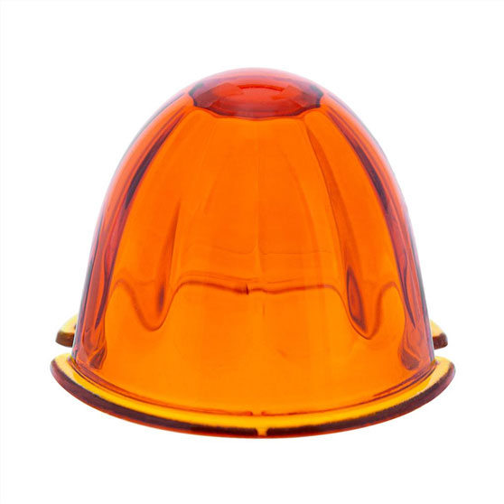 Dark Amber Watermelon Glass Marker Light Lens - Big Rig Chrome